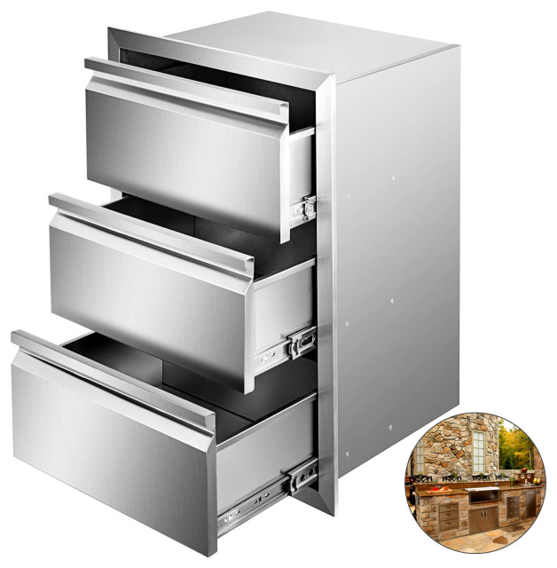 Outdoor Kitchen Drawers Flush Mount Stainless Steel BBQ Drawers, 14.8w ...
