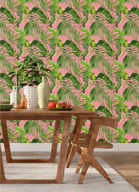 Grover Pink Palmera Wallpaper, Bolt - Tropical - Wallpaper - by ...