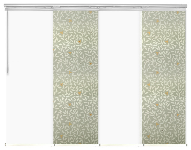 Navajo White-Mrytle 4-Panel Track Extendable Vertical Blinds 48-88"x94 ...