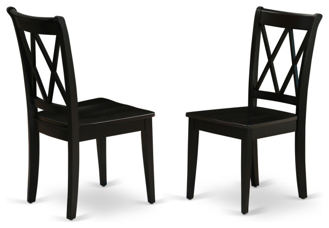 Stylish and Comfortable Slender Double X Back Kitchen Chairs - Black ...