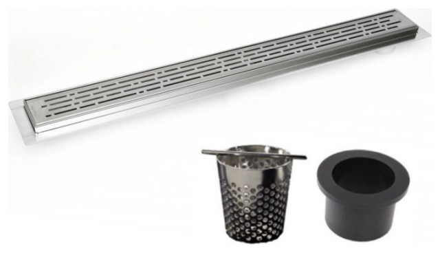 Side Outlet Linear Shower Drain, Serene Drains, 30", Broken Lane ...