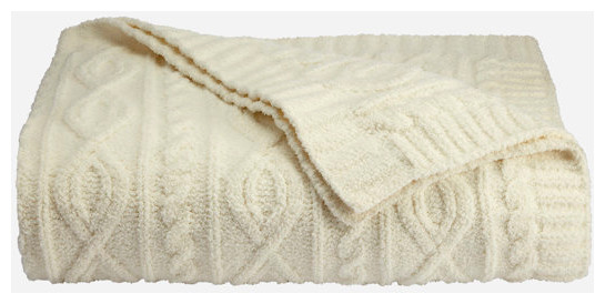 Splendid Cableknit Plush Throw, 50x70 - Scandinavian - Throws - by ...
