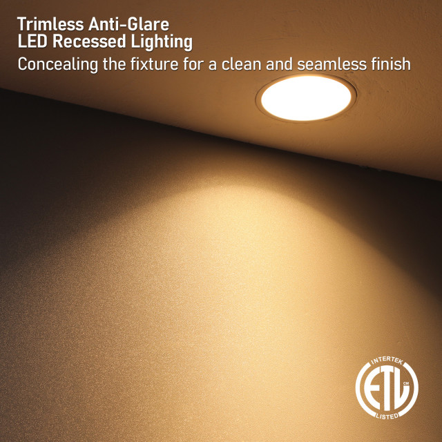 4 Pack 5CCT Commercial Trimless 2" LED Recessed Light With J-Box ...