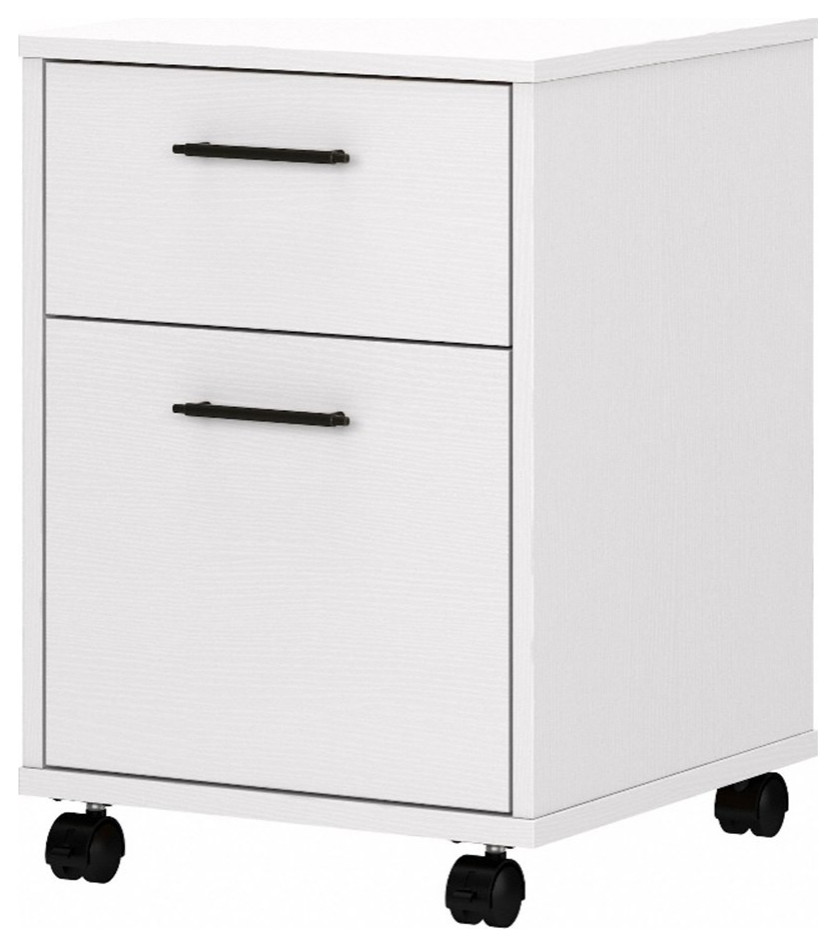 Bush Furniture Key West 2 Drawer Mobile File Cabinet in Pure White Oak ...