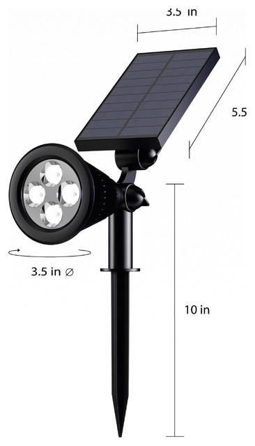 Solar Powered Outdoor Spotlights, Set of 2 Lights by Pure Garden ...