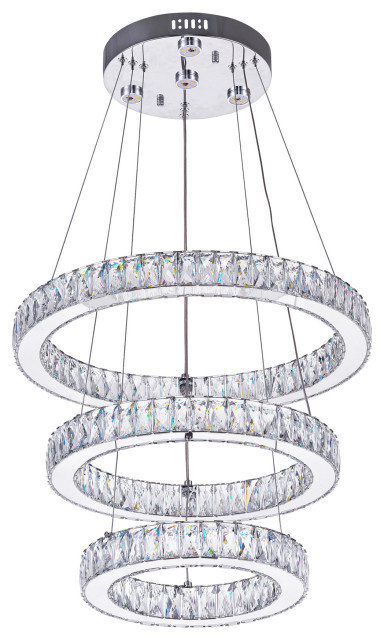 Florence LED Chandelier With Chrome Finish - Contemporary - Chandeliers ...