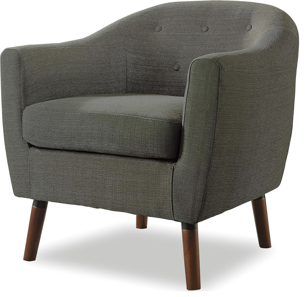 Traditional Accent Chair with Button Tufted Back and Cushioned Velvet ...
