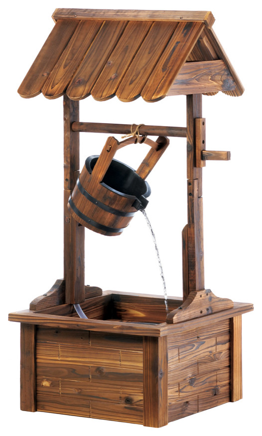 Wishing Well Water Fountain - Farmhouse - Outdoor Fountains And Ponds ...