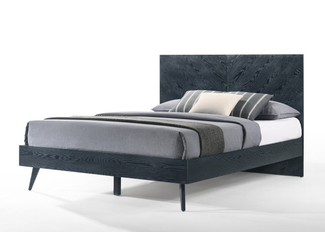 Modrest Diana Modern Grey Ash Bed, Queen - Midcentury - Platform Beds ...