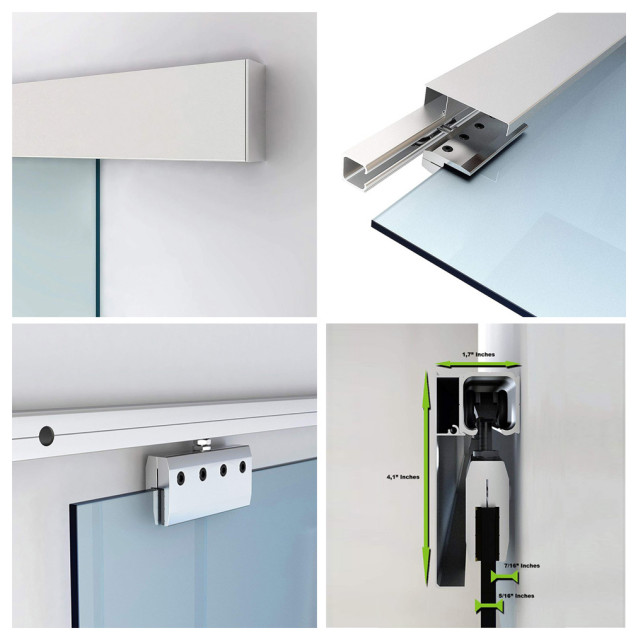 Sliding Glass Door With Frosted Design & Faceted Stones ALU100, 32"x84 ...