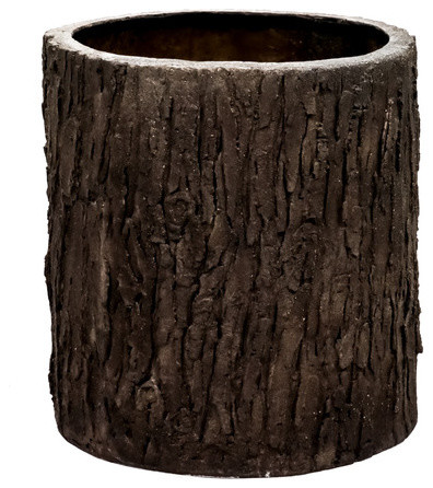 Oak Bark Planter Medium Garden Display - Rustic - Outdoor Pots And ...