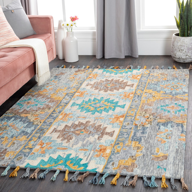 Hand Hooked Bonifate Area Rug BFT-1022, 2'x3' - Southwestern - Area ...
