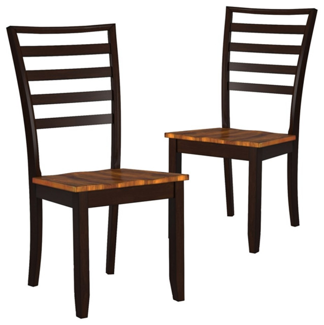 Abaco Solid Wood Ladder Back Dining Chair in Two Tone Cherry Finish ...