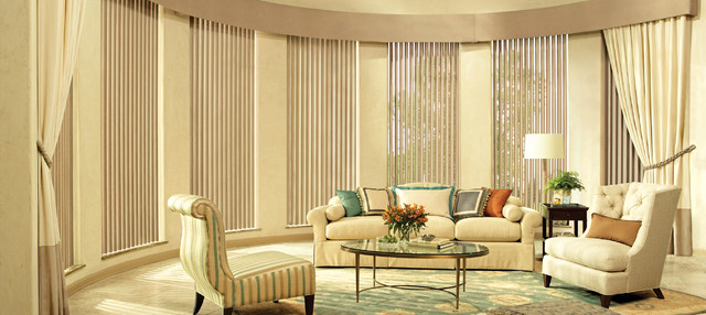 GOLD VERTICAL BLINDS - Hard Valance - Hunter Douglas Cadence Vertical ...