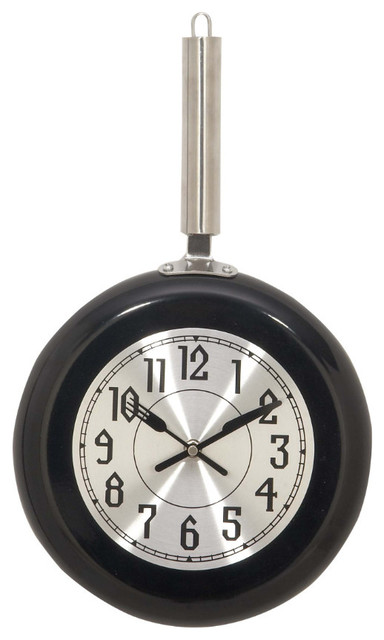 Metal Black Wall Clock, Medium - Eclectic - Wall Clocks - by Ami ...