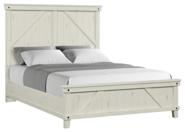 Spruce Creek White Queen Bed - Contemporary - Platform Beds - by BisonOffice | Houzz