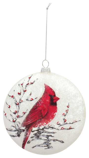 Cardinal Disc Ornament, 6-Piece Set, 5.5"H Glass - Transitional ...