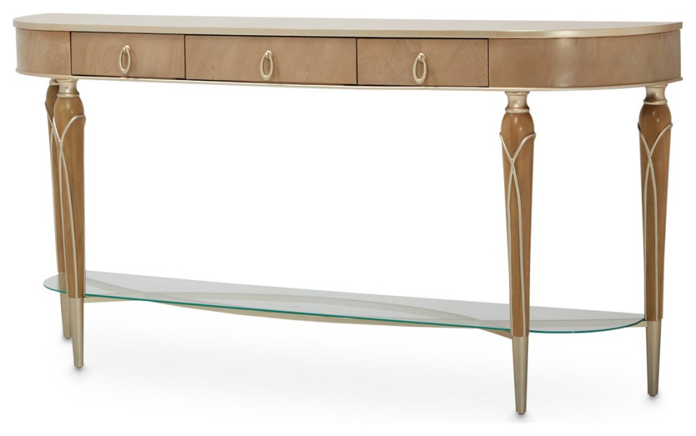 Aico Amini Villa Cherie Console Table in Caramel - Traditional ...