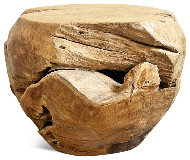 Raw Teak Root Ball Stool 5 - Rustic - Side Tables And End Tables - by ...