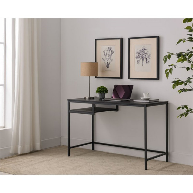 IN Room Furniture Designs Contemporary MDF Wood and Metal Desk in Black ...