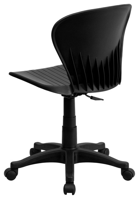 Flash Furniture Mid-Back Black Plastic Swivel Task Chair - Contemporary ...