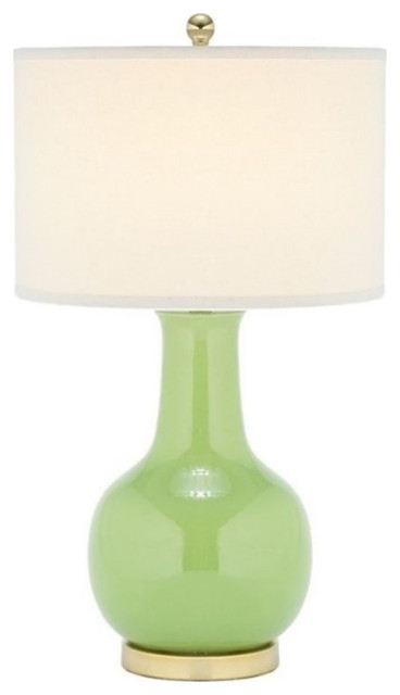 Safavieh Judy Ceramic Green Lamp with White Shade - Contemporary ...