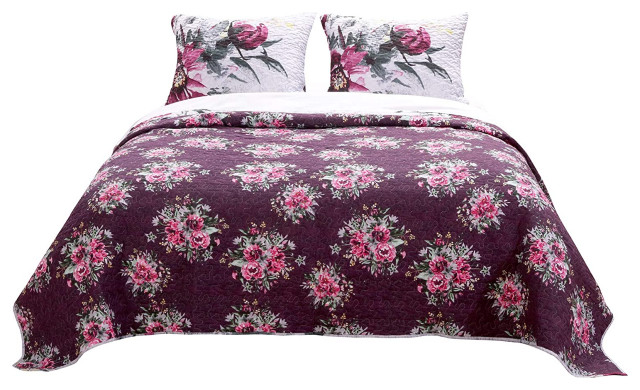 Greenland Home Fashions Rose Touch Bedding Set Full/Queen Multi ...