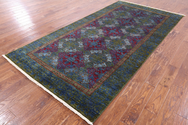 5' 2" X 10' 1" William Morris Hand Knotted Wool Rug Q4396, 5' 2" X 10 ...