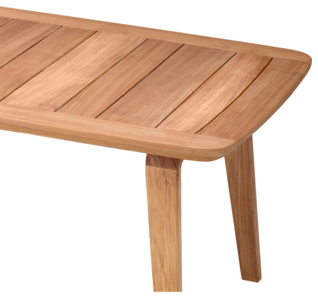 Slatted Teak Outdoor Dining Table, Eichholtz Glover - Transitional ...