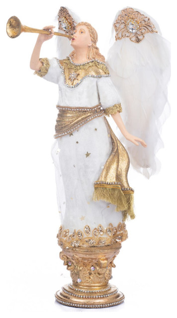 Katherine's Collection 2023 Heralding Angel Tabletop, 13", White/Gold ...