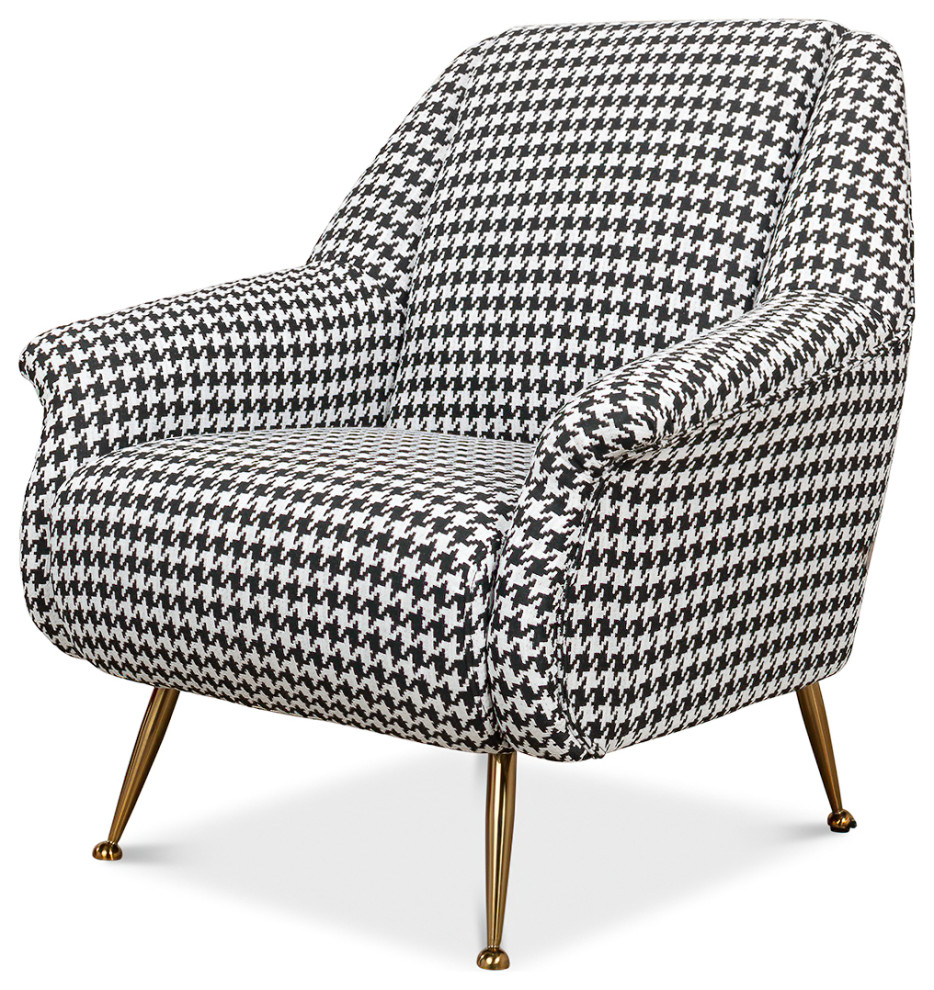 Mid Century Houndstooth Armchair - Midcentury - Armchairs And Accent ...