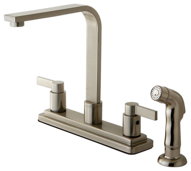 NUVO FUSION Euro high Rise Spout Kitchen Faucet With Side Sprayer ...
