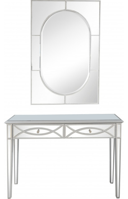 Silver Glass Mirror and Console Table - Contemporary - Console Tables ...