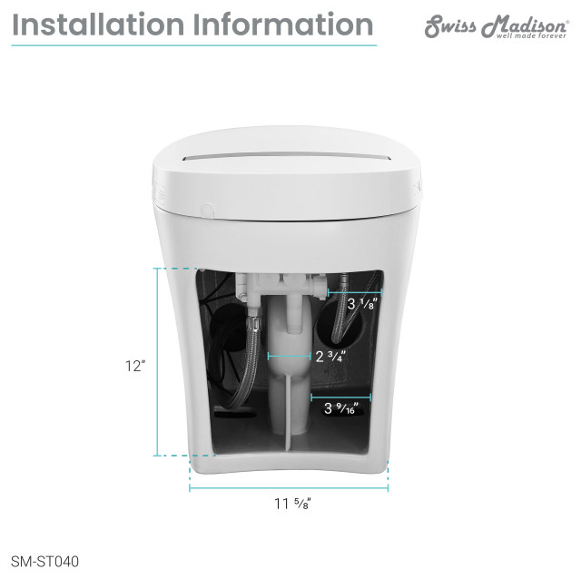 Hugo Smart One-Piece Elongated Toilet, Touchless Dual-Flush 1.1/1.6 GPF ...