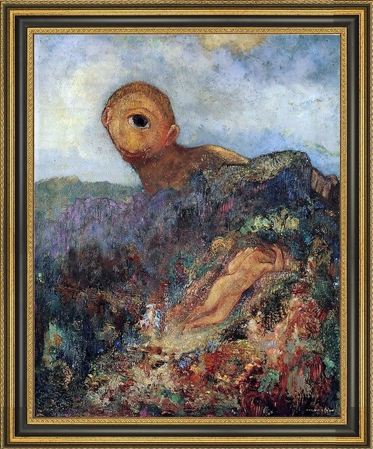 Odilon Redon The Cyclops - 16" x 20" Framed Premium Canvas Print, 20 x ...