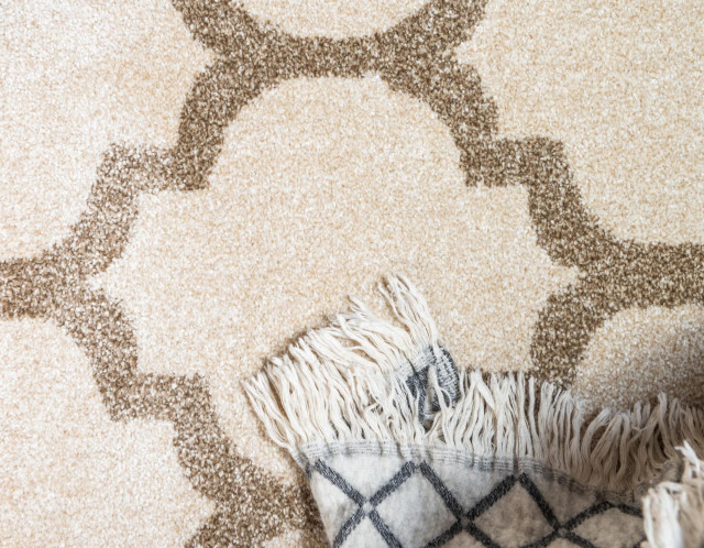 Rug Unique Loom Trellis Beige/Light Brown Round 12' 2 x 12' 2 ...