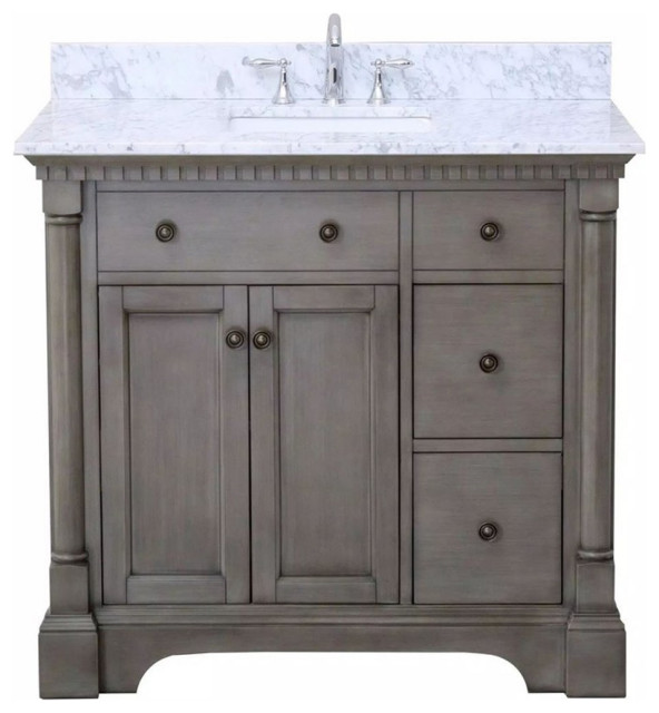 Ari Kitchen & Bath Stella 24" Solid Wood Bathroom Vanity in Antique ...