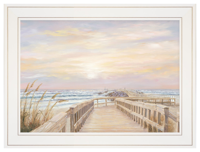 "Ponce Inlet Jetty Sunrise" by Georgia Janisse, White Frame - Beach ...