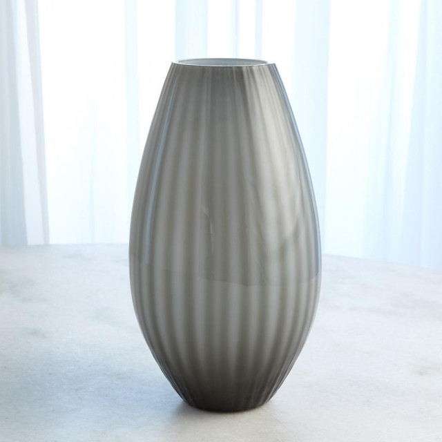 Cased Glass Stripe Large Gray Vase - Contemporary - Vases - by Lighting ...
