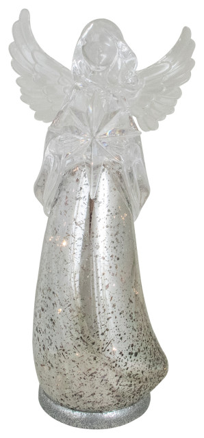 13" Lighted Angel Holding a Star Christmas Tabletop Figurine - Modern ...