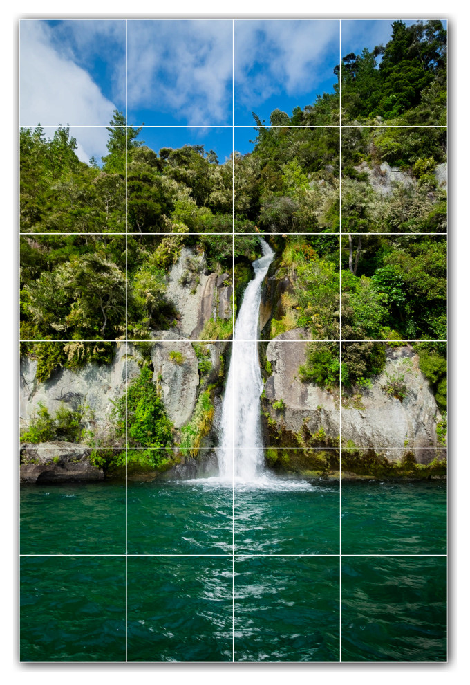 Waterfalls Ceramic Tile Wall Mural HZ501095, 24" Wide x 36" High ...
