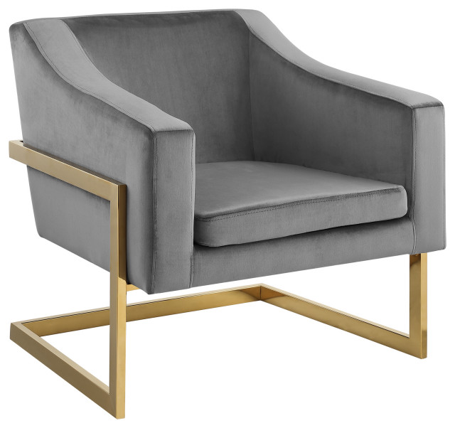 Modern Velvet Club Chair with Gold Legs - Contemporary - Armchairs And ...