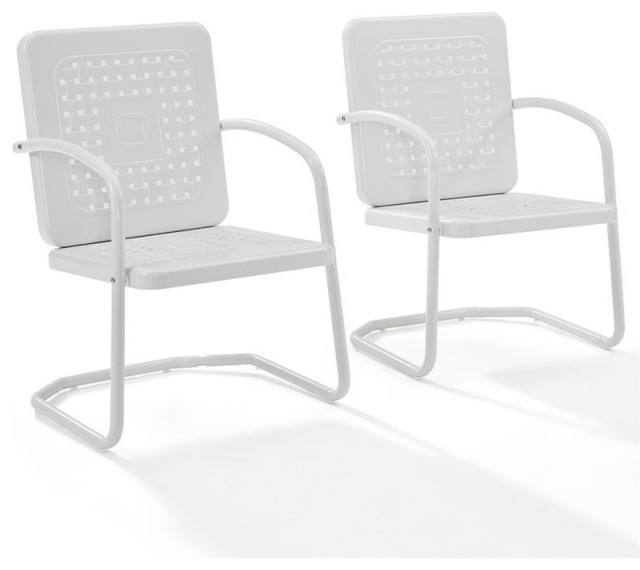 Crosley Furniture Bates Metal Patio Chair in Turquoise (Set of 2 ...