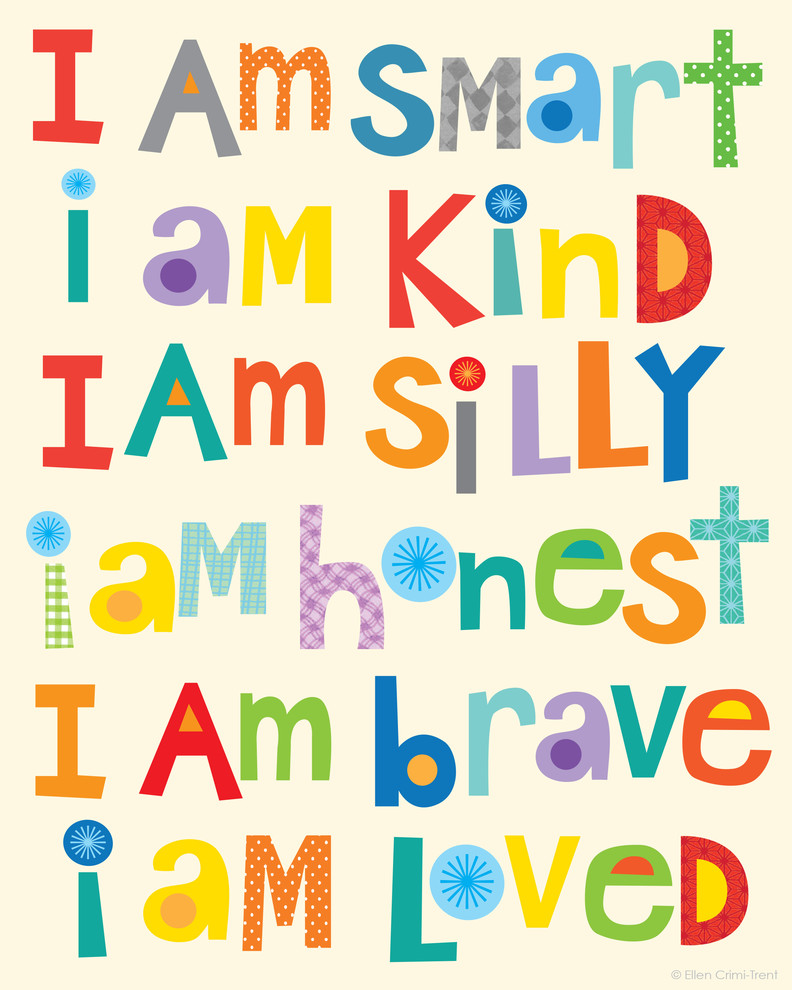 I Am Smart Print, 11" - Contemporary - Kids Wall Decor - by Ellen Crimi ...