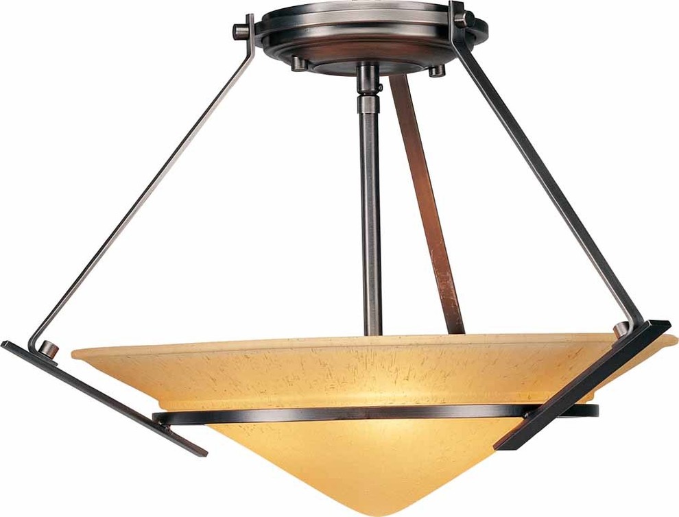Volume Lighting Architectural 3-Light Semi-Flush Ceiling Mount ...
