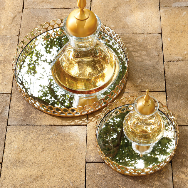 Double Arch Tray, Brass, Large - Contemporary - Serving Trays - by ...