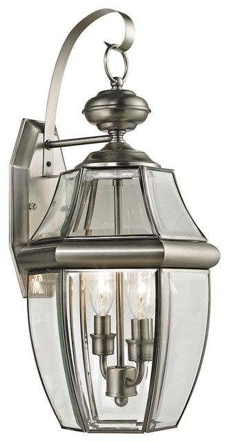 Ashford 2-Light Coach Lantern, Antique Nickel, Medium - Traditional ...