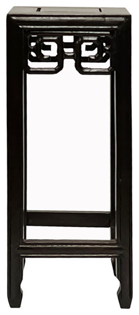 3" Chinese Dark Brown Wood Square Tall Table Top Stand Display Easel ...
