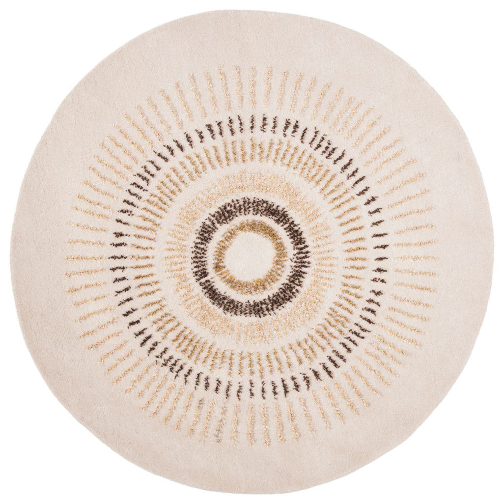 Safavieh Soho Collection Soh719a Handmade Beige/Gold Rug, 6' round ...