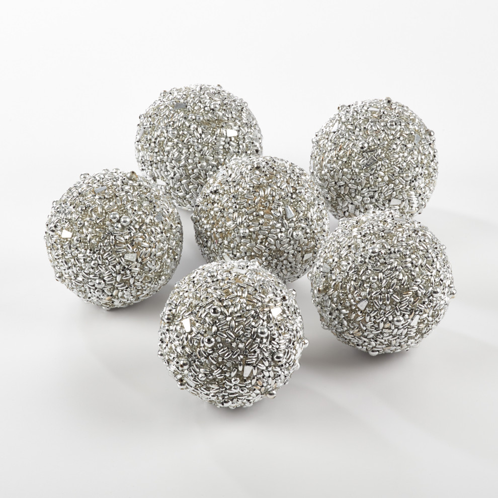 Metallic Design Decorative Spheres, Set of 6 - Contemporary ...